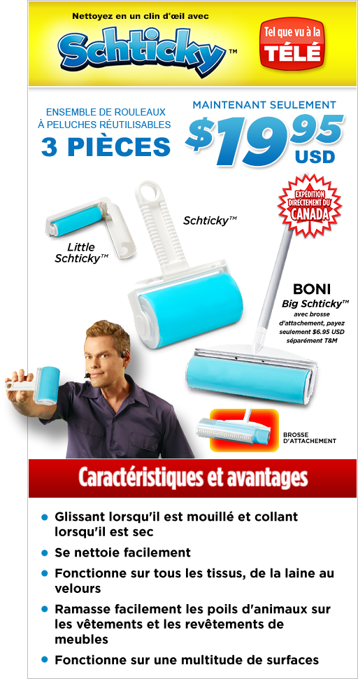 Schticky™ - LAVABLE ET RÉUTILISABLE Un rouleau à peluches pour tous les ...